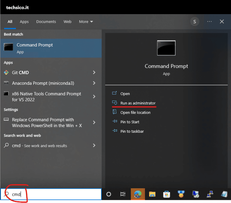 Open Administrator Command Prompt Windows 10 / 11 - Techsico IT